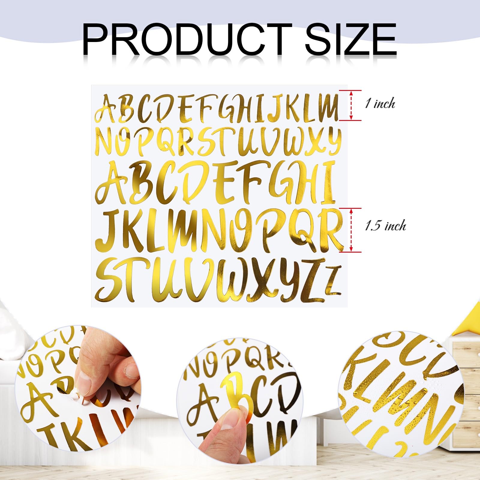 Snapklik.com : TaoBary 416 Pcs Gold Letter Stickers 8 Sheets Capital ...