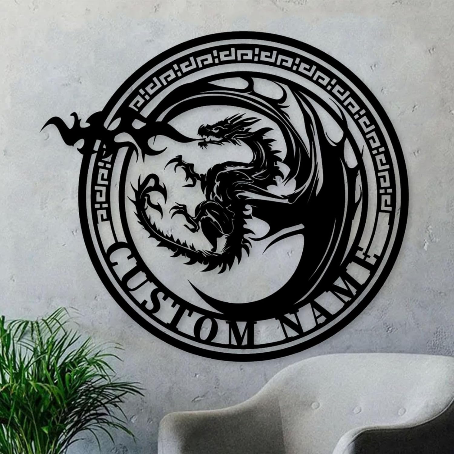 Amazon.com: Dragon Metal Sign Personalized,Custom Dragon Metal Art ...