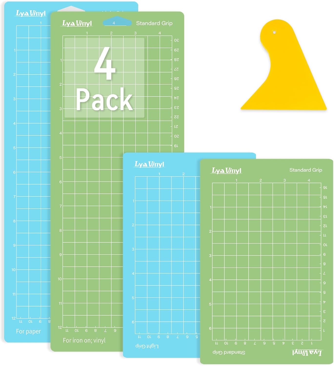 Amazon.com: Cutting Mats for Cricut - Lya Vinyl 4 Pack Variety Cutting ...