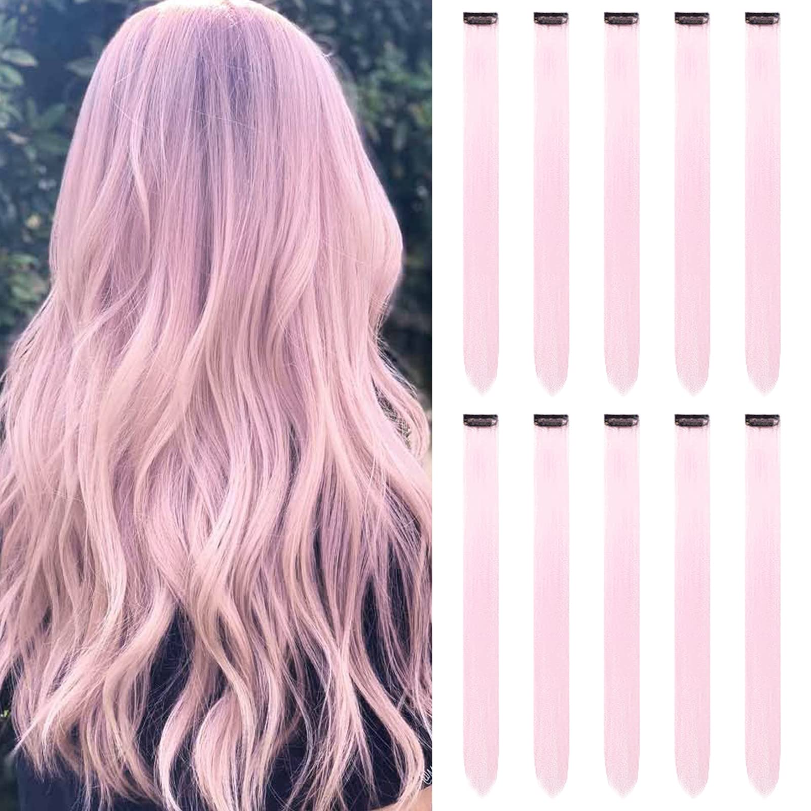 Pastel Pink Highlights In Brown Hair