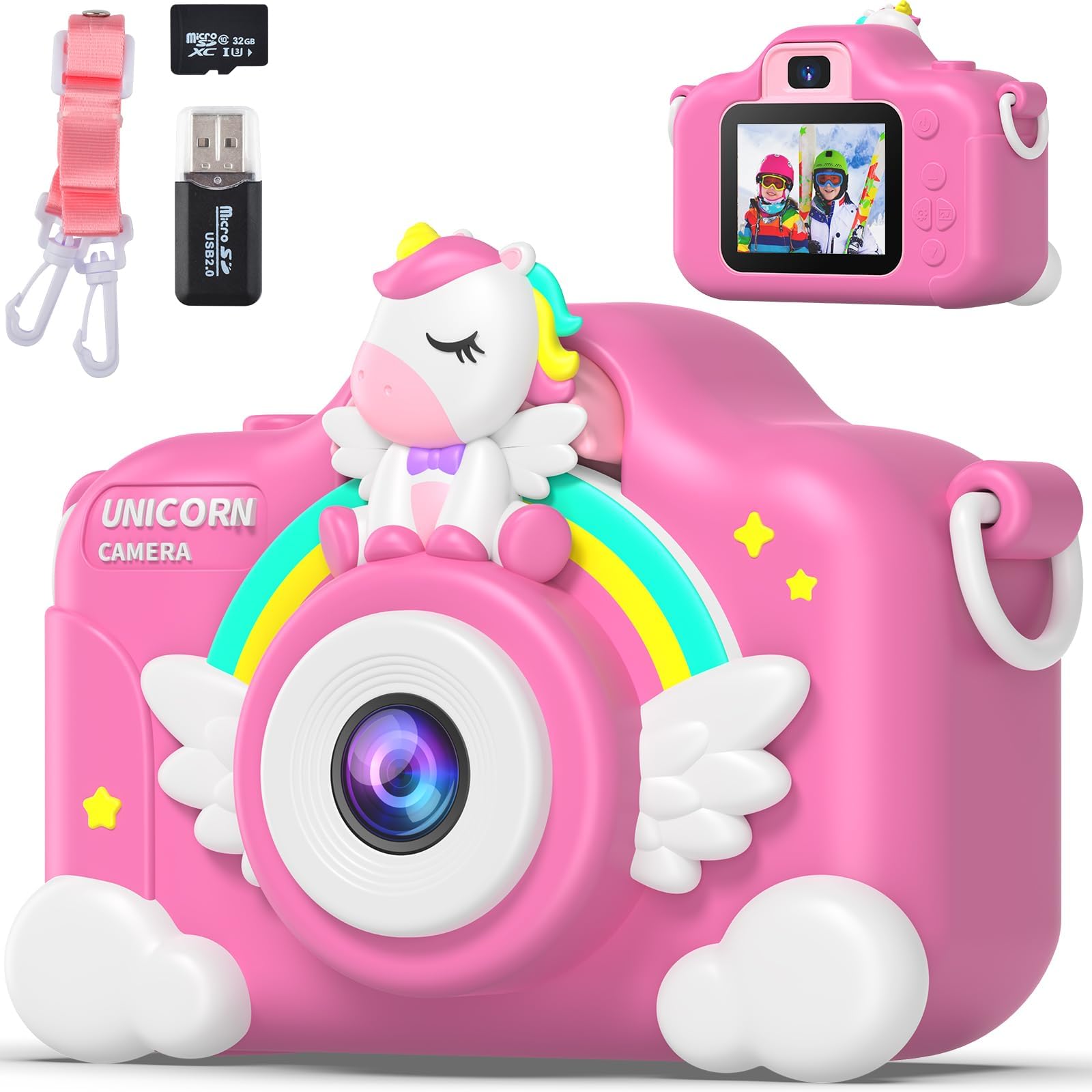 Amazon.com: Unicorn Camera for Girls Boys with Cartoon Silicone Cover ...