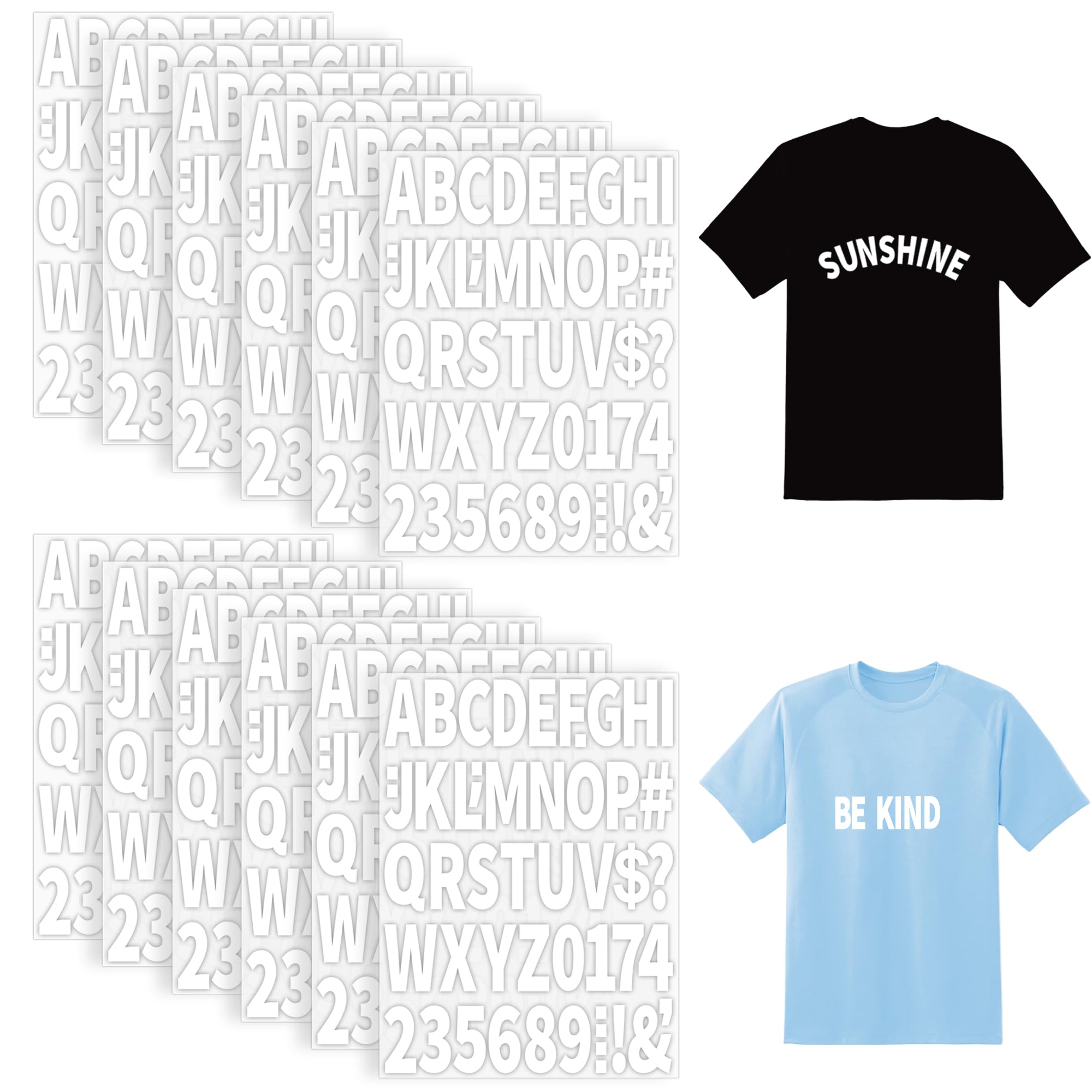 Amazon.com: 612 PCS 12 Sheets Iron on Letters for Clothing 2 Inch Vinyl ...