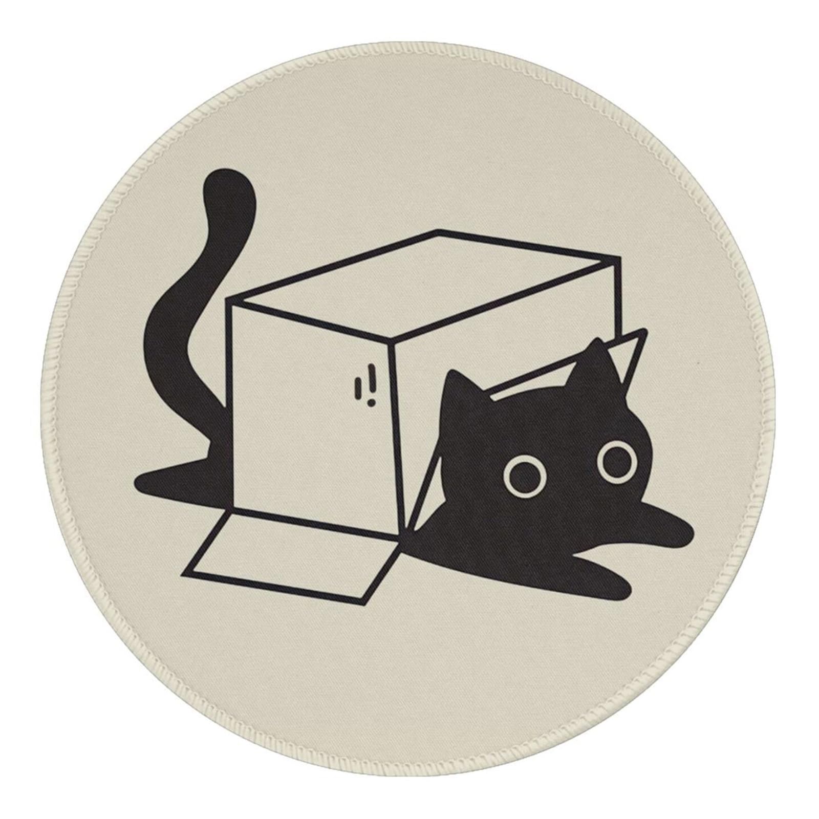 Amazon.com: Black Cat Round Mouse Pad Cute Funny Mouse Pads for Desk ...