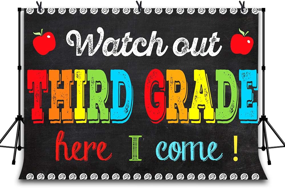 Amazon.com : LYLYCTY 7x5ft Third Grade Background The First Day of ...