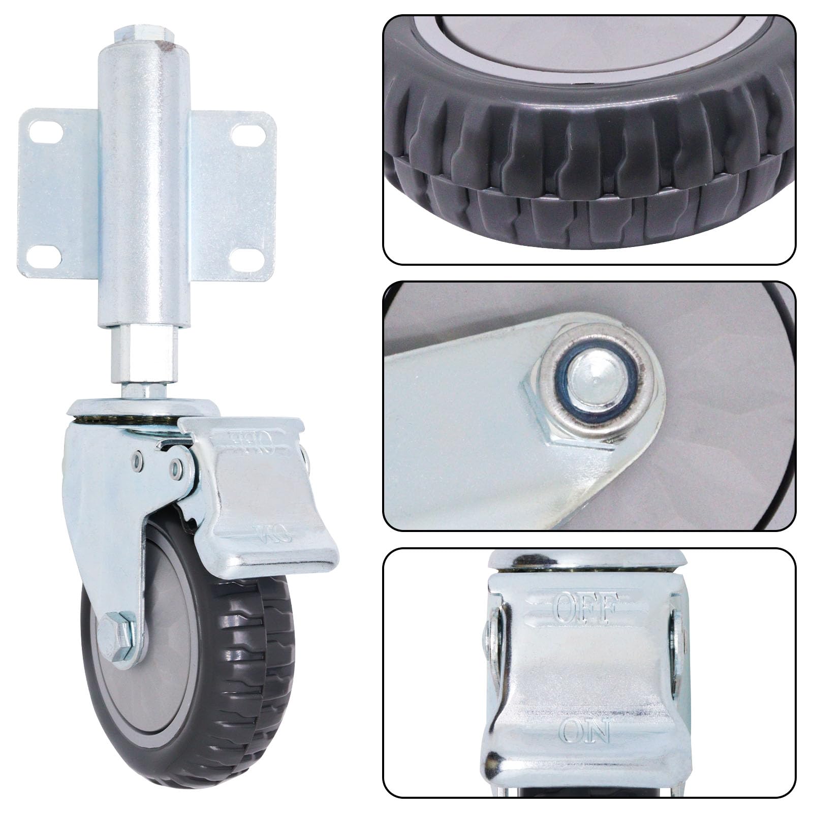 Snapklik.com : BENLIUDH Spring Loaded Heavy Duty Gate Support Wheel For ...