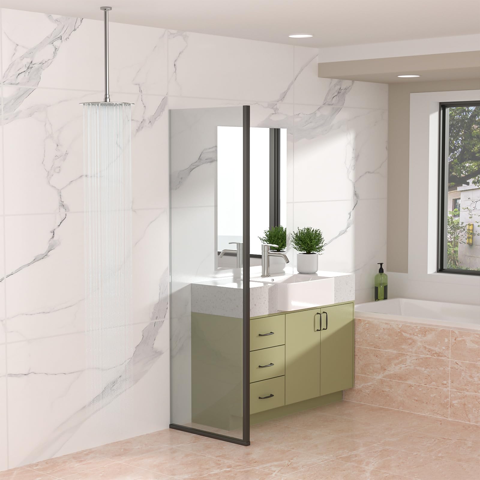 Snapklik.com : Lordear Long Shower Arm 16 Inch Chrome Ceiling Mount ...