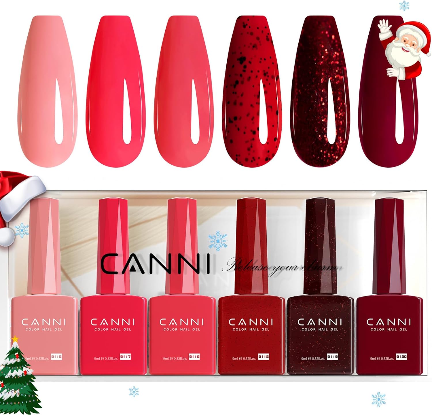 CANNI Vernis à Ongles Gel Semi Permanent 6 Couleur Lot UV Nail Polish ...