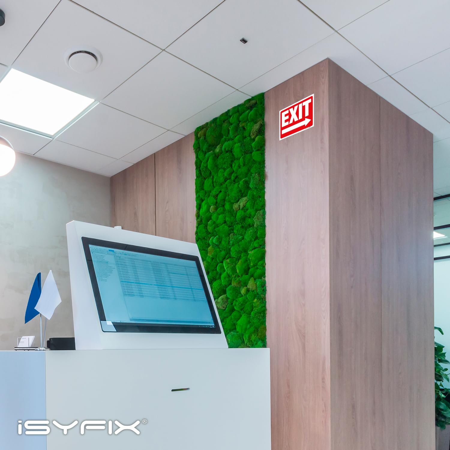 Snapklik.com : iSYFIX Exit Signs Stickers 6 Pack 10x7 Inch - Laminated ...