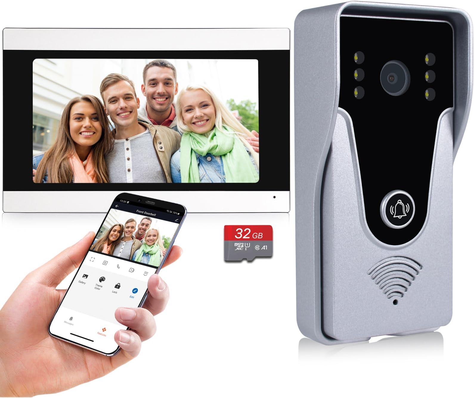Amazon.com: AMOCAM Wireless Video Doorbell Intercom with Monitor System ...
