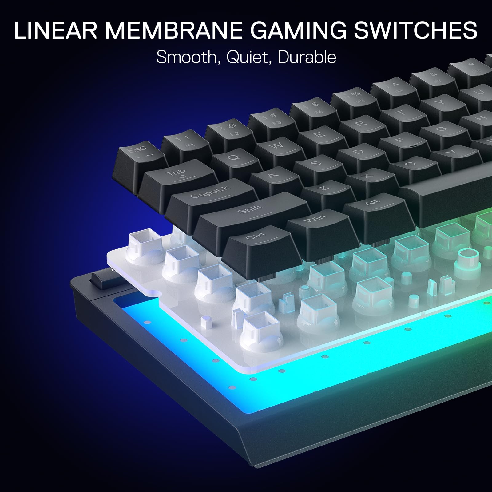 Snapklik.com : K522 60% Wired RGB Membrane Gaming Keyboard, Compact 61 ...