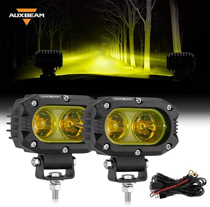 Amazon.com: Auxbeam LED Amber Fog Light, 4Inch 60W Led Amber Driving ...