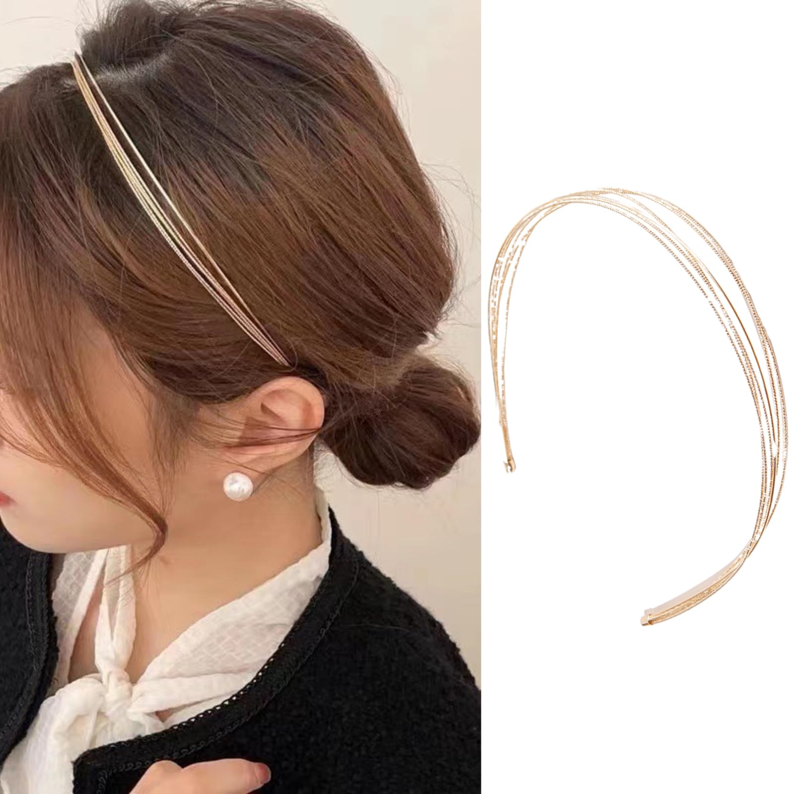 Amazon.com : AIUPUOC Metal Headbands for Women Gold Headbands Silver ...