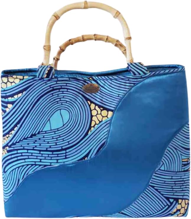 Amazon.com: African Ankara Fabric Wavy Handbag/African Fabric Handbag ...