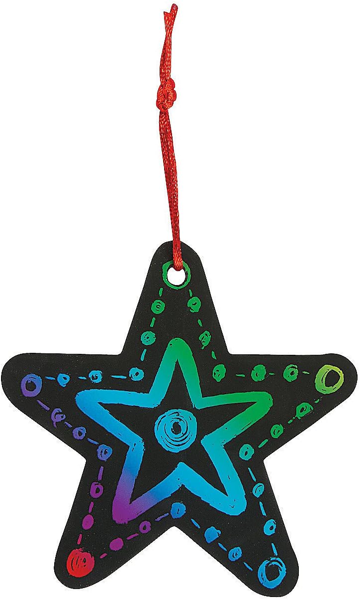 Amazon.com: Magic Color Scratch Star Ornaments - Crafts for Kids and ...