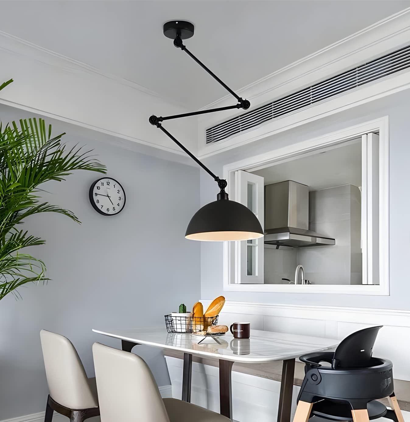 Pendant Light BIGMAII Industrial 1 Head Adjustable Swing Arm Ceiling ...