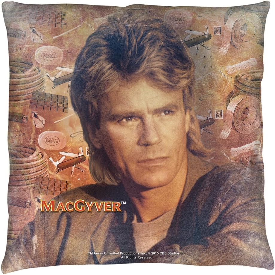 Amazon.com: MACGYVER/TOOLS OF THE TRADE - THROW PILLOW - WHITE - 16x16 ...