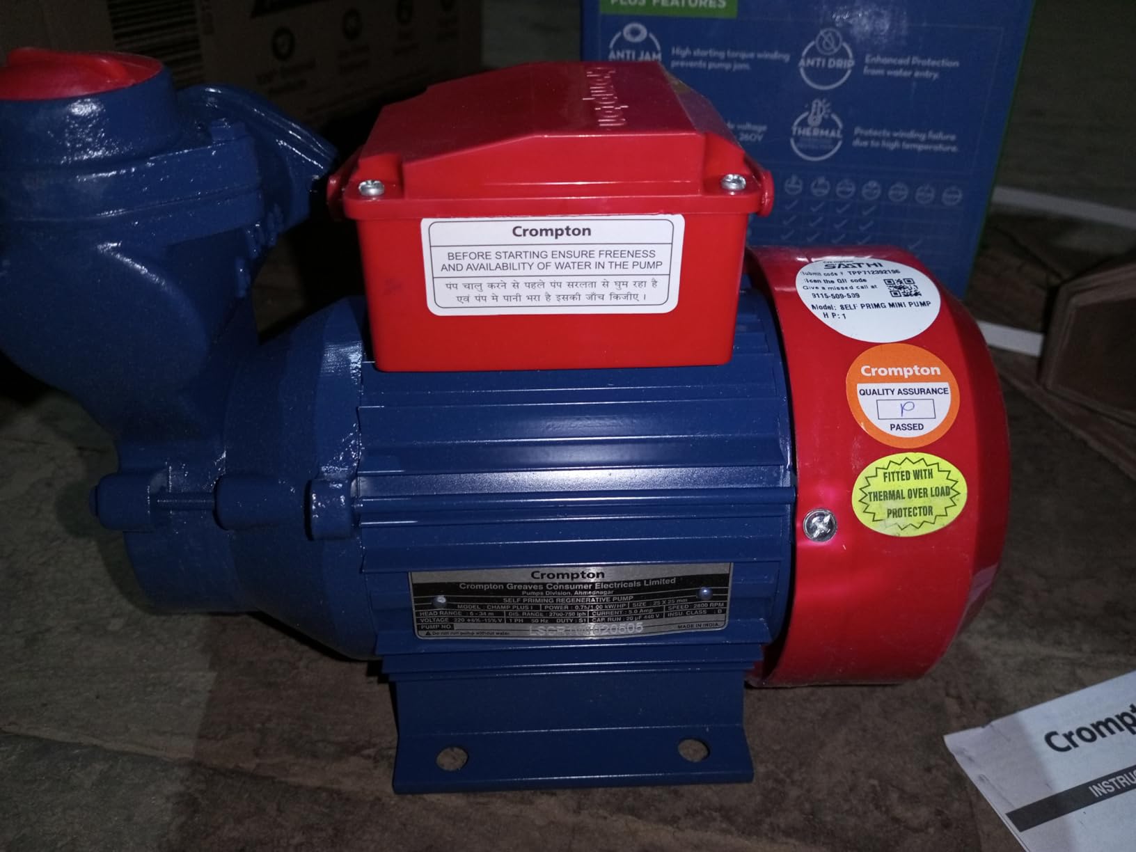 Crompton CHAMP PLUS I Residential Water Pump Self Priming Regenerative ...