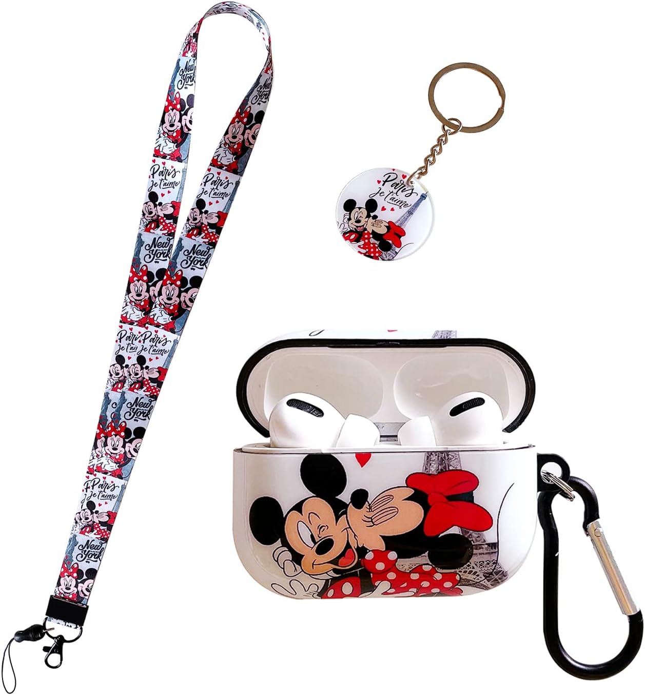 Amazon.com: AirPod Pro Case Fancy with Mickey and Minnie Lanyard ...