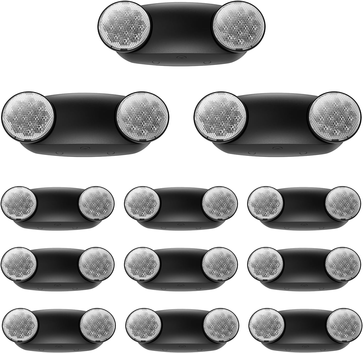 EXITLUX 12 Packs Black Emergency Lights with Battery Backup Two ...