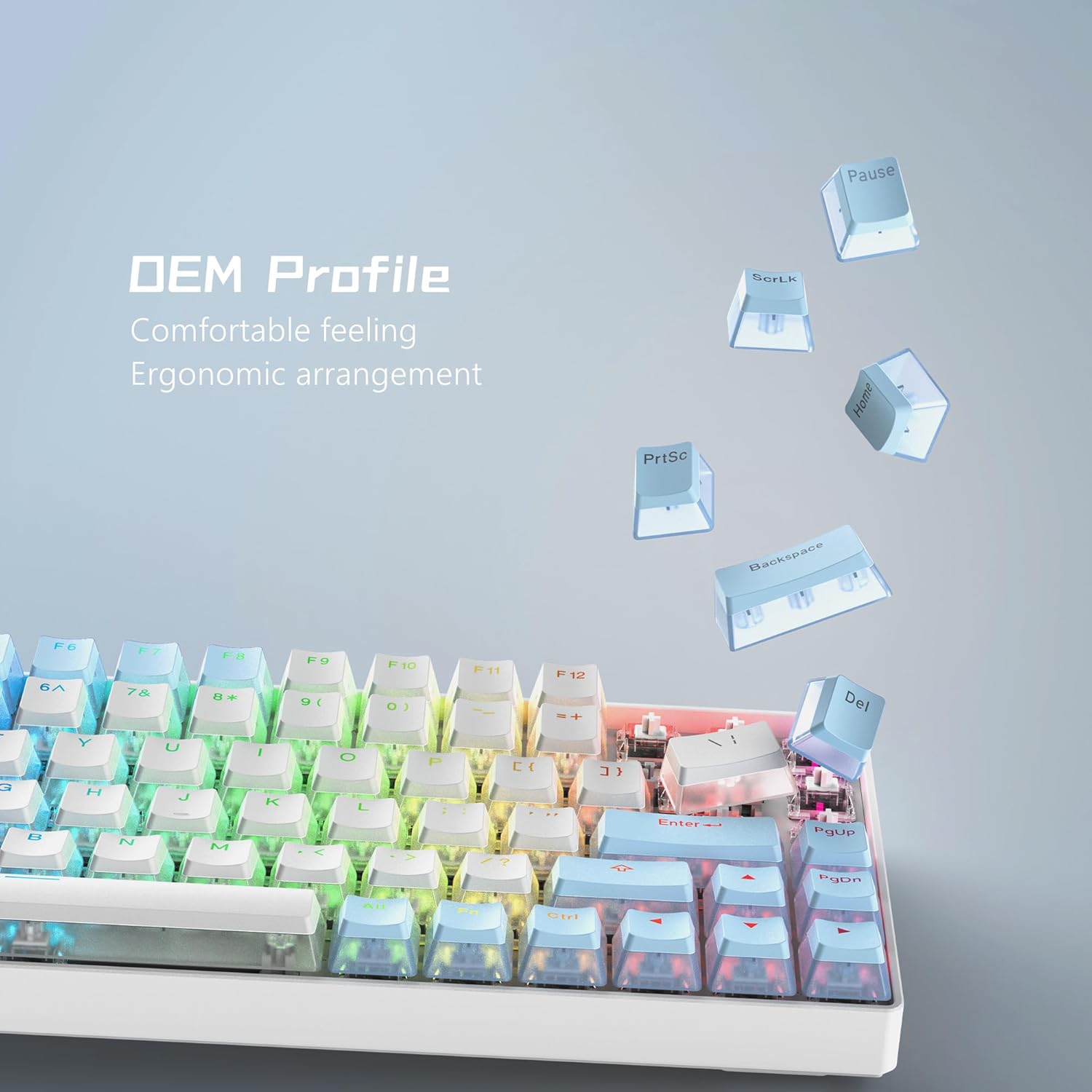XVX Pudding Keycaps – Teclas PBT, teclas Shine Through Keycaps, juego ...