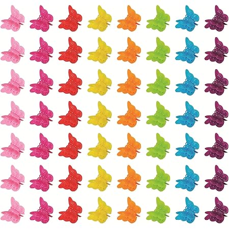 Amazon.com : 100 Packs Assorted Color Butterfly Hair Clips, Bantoye ...