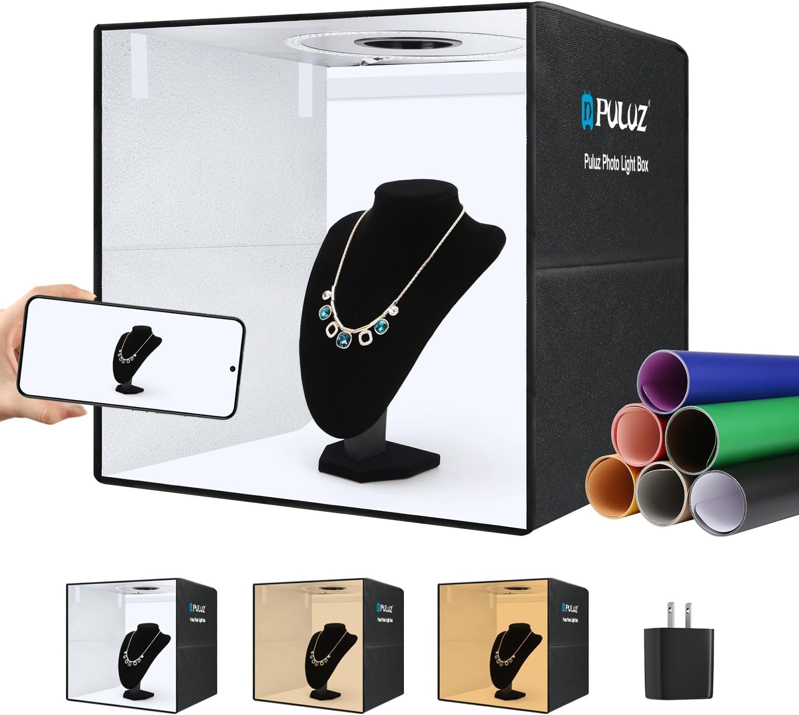 PULUZ Light Box Photography, 20"/50cm Professional Dimmable Shooting ...