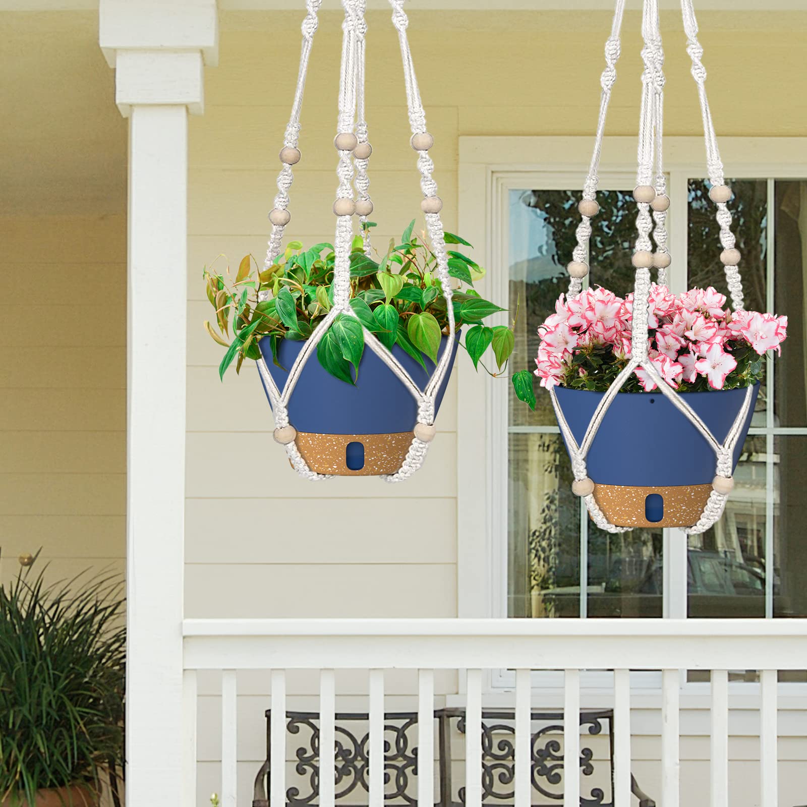 Snapklik.com : ZMTECH 2 Pack 10 Inch Blue Hanging Planters