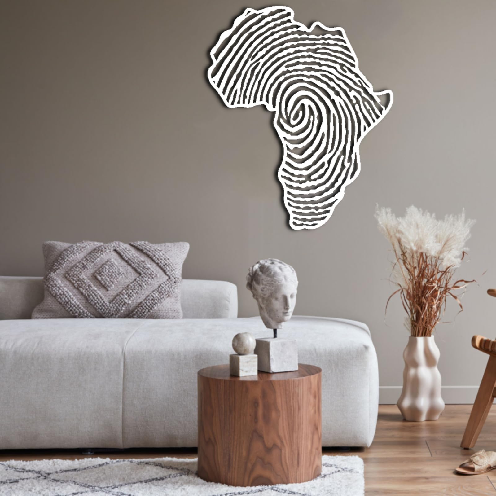 Amazon.com: Africa Metal Wall Art, Fingerprint Metal Wall Map, African ...