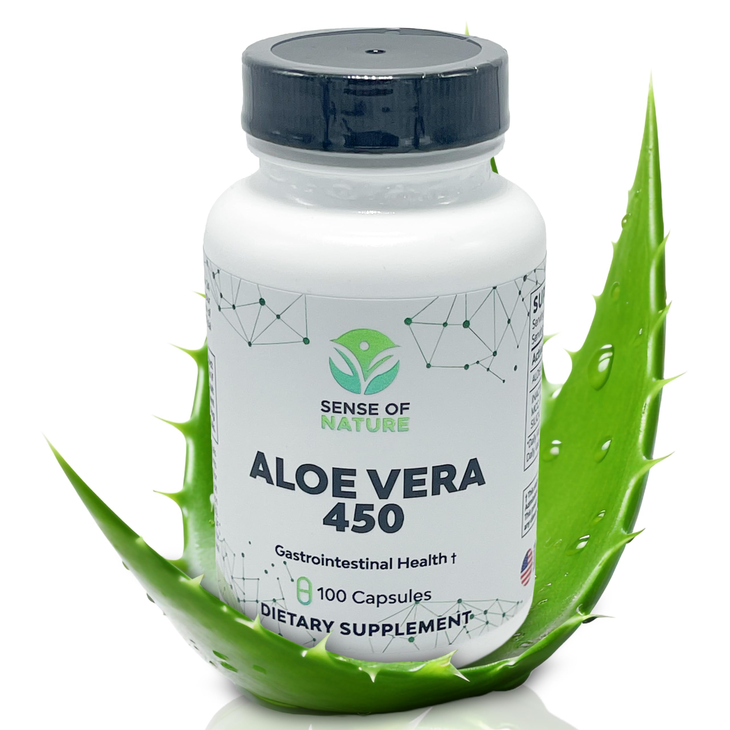 Amazon.com: Sense of Nature Aloe Vera 450 Capsules Organic | Non-GMO ...