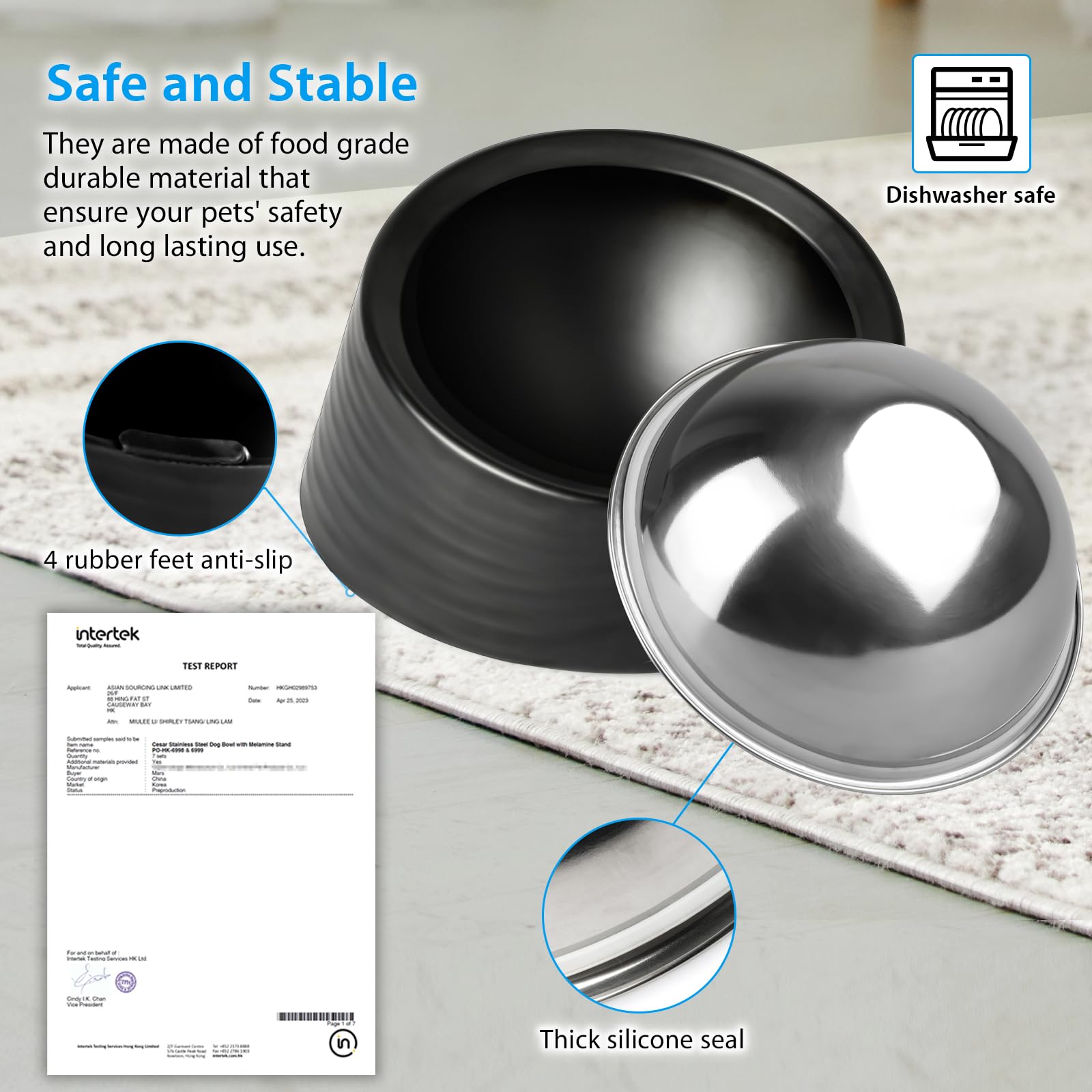 Uppetly Tilted Angle Dog Bowl, 15Â° Slanted Stainless Steel Dog Cat ...