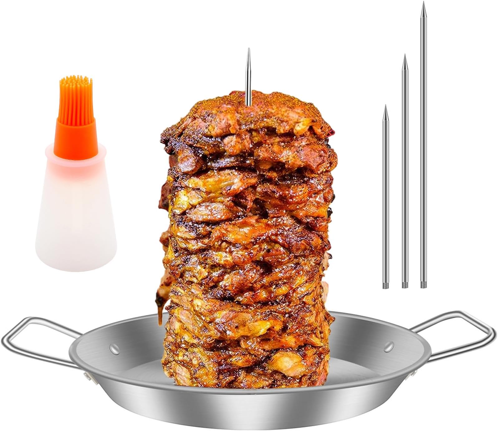 Gyro Pan with Skewer, Gyro Cooking Plate, Vertical Skewer Pan for Oven ...