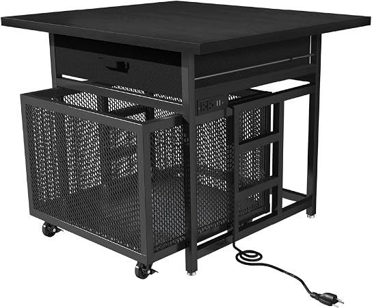 Amazon.com: MILEFA Mini Fridge Shelf with Storage and Wheels ，Mini ...