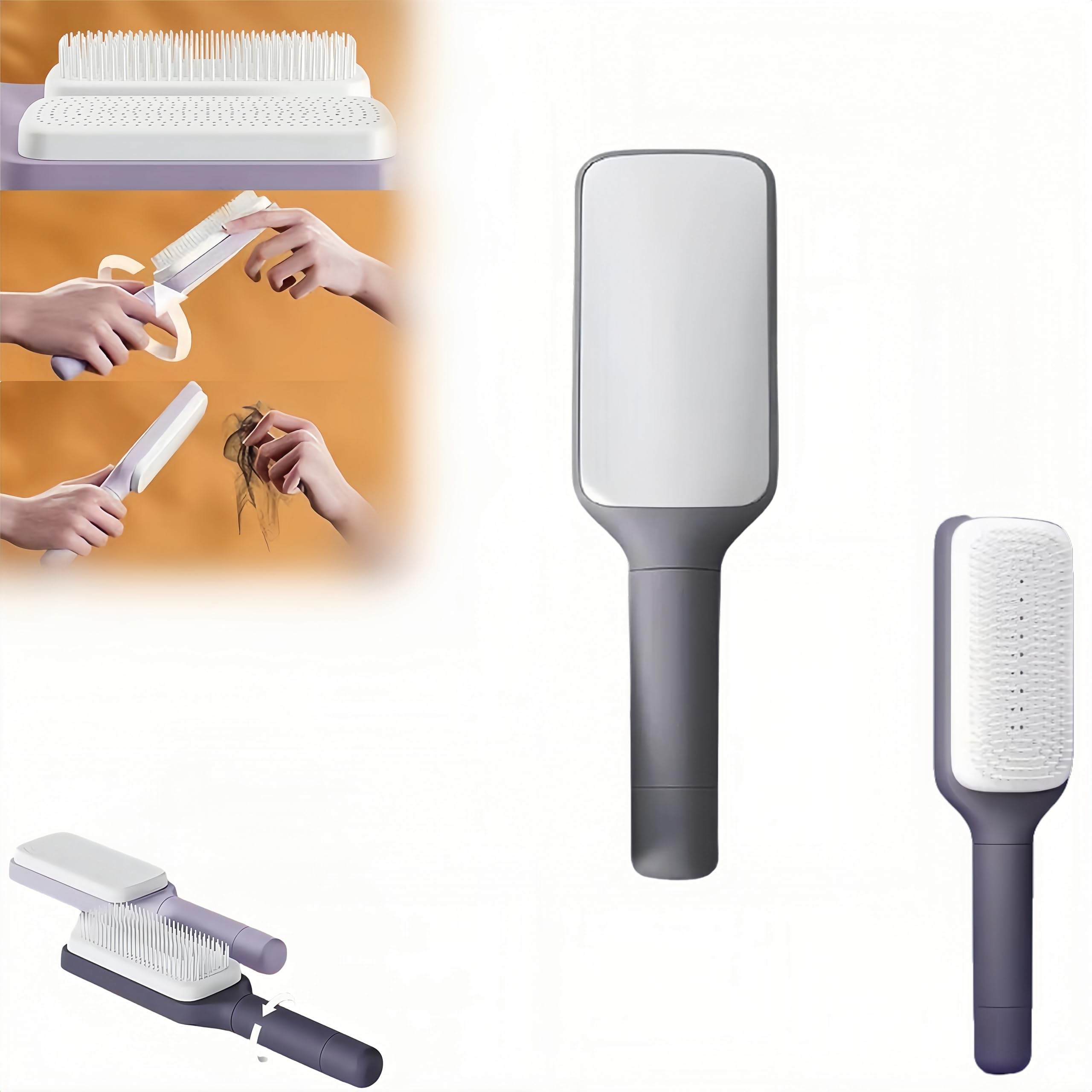 Amazon.com : Anti-Static Self-Cleaning Hair Brush, Easy Clean Hair ...