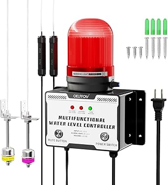 110 VAC High/Low Water Level Sensor Detector Alarm, Water Level Monitor ...