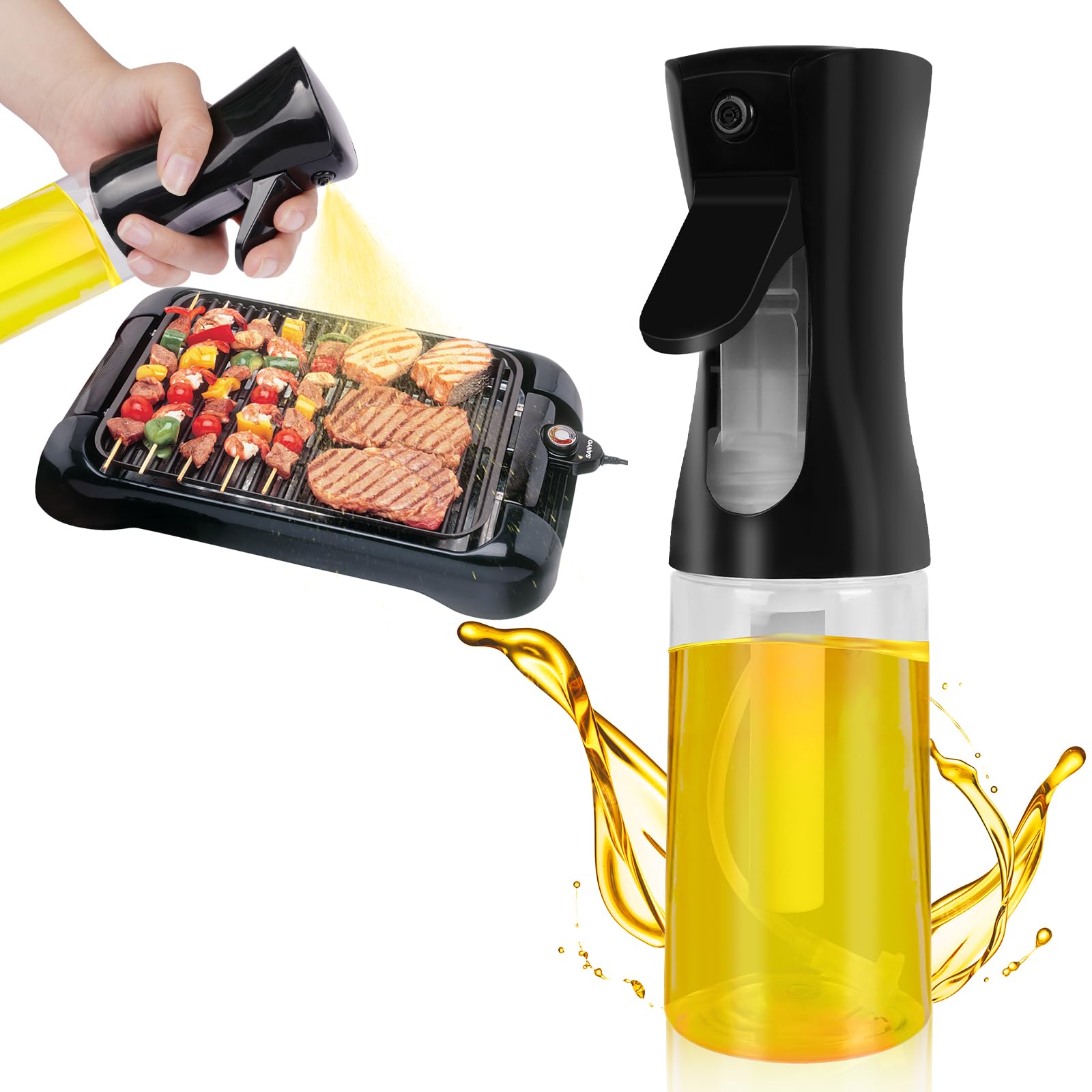 URAQT Oil Sprayer, 200 ml Olive Oil Sprayer for Cooking, Refillable ...