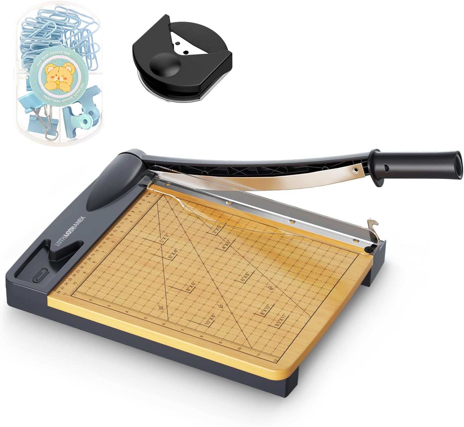 Amazon.com : 12'' Wood Guillotine Paper Cutter, Heavy Duty Wood Base ...