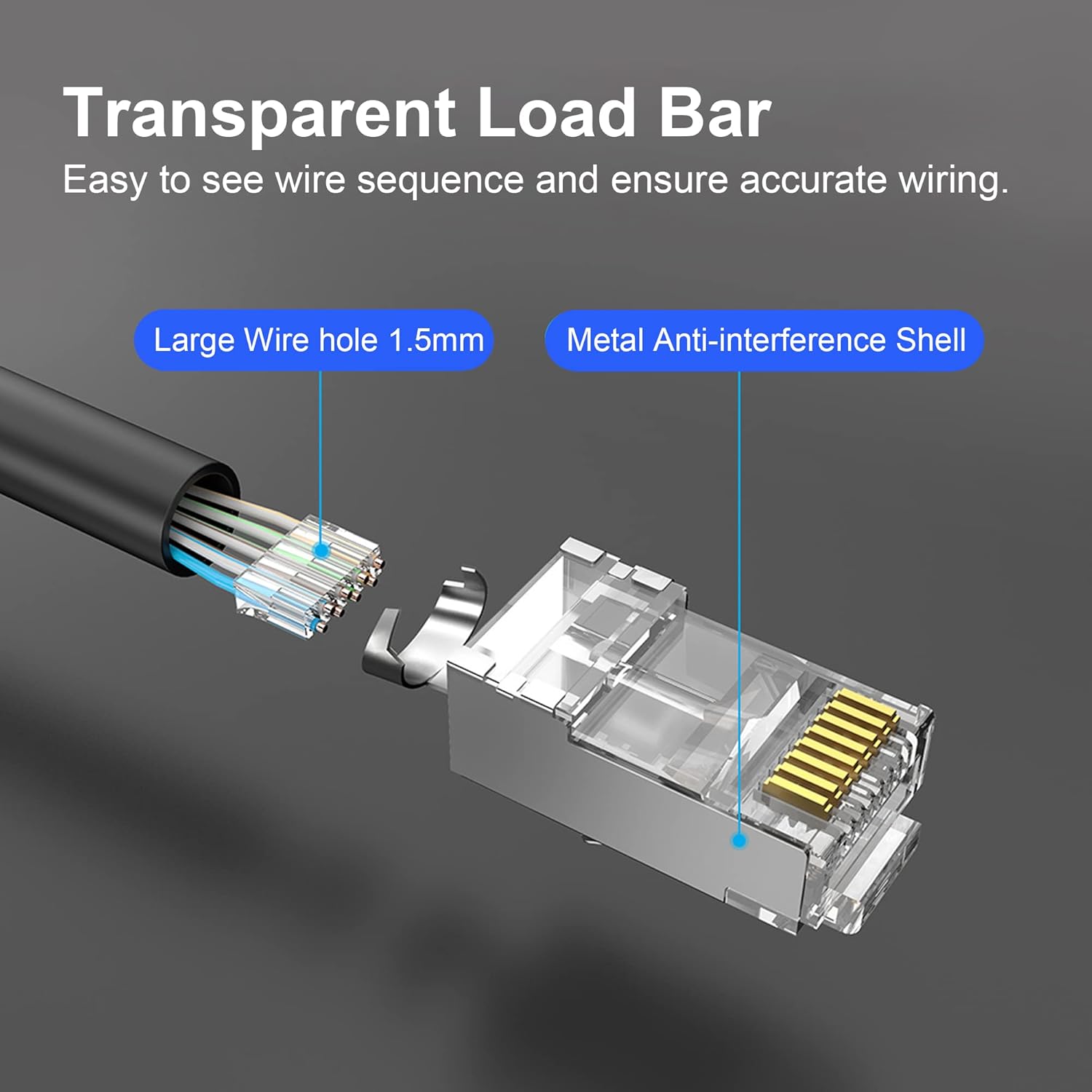 VENTION Cat7 RJ45 Connector, RJ45 Ethernet Connector with Nickel-Plated ...