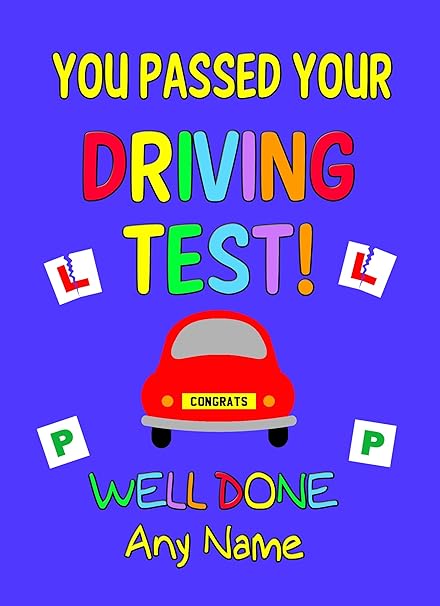 Personalised Passed Your Driving Test Card (Well Done, Blue) : Amazon ...