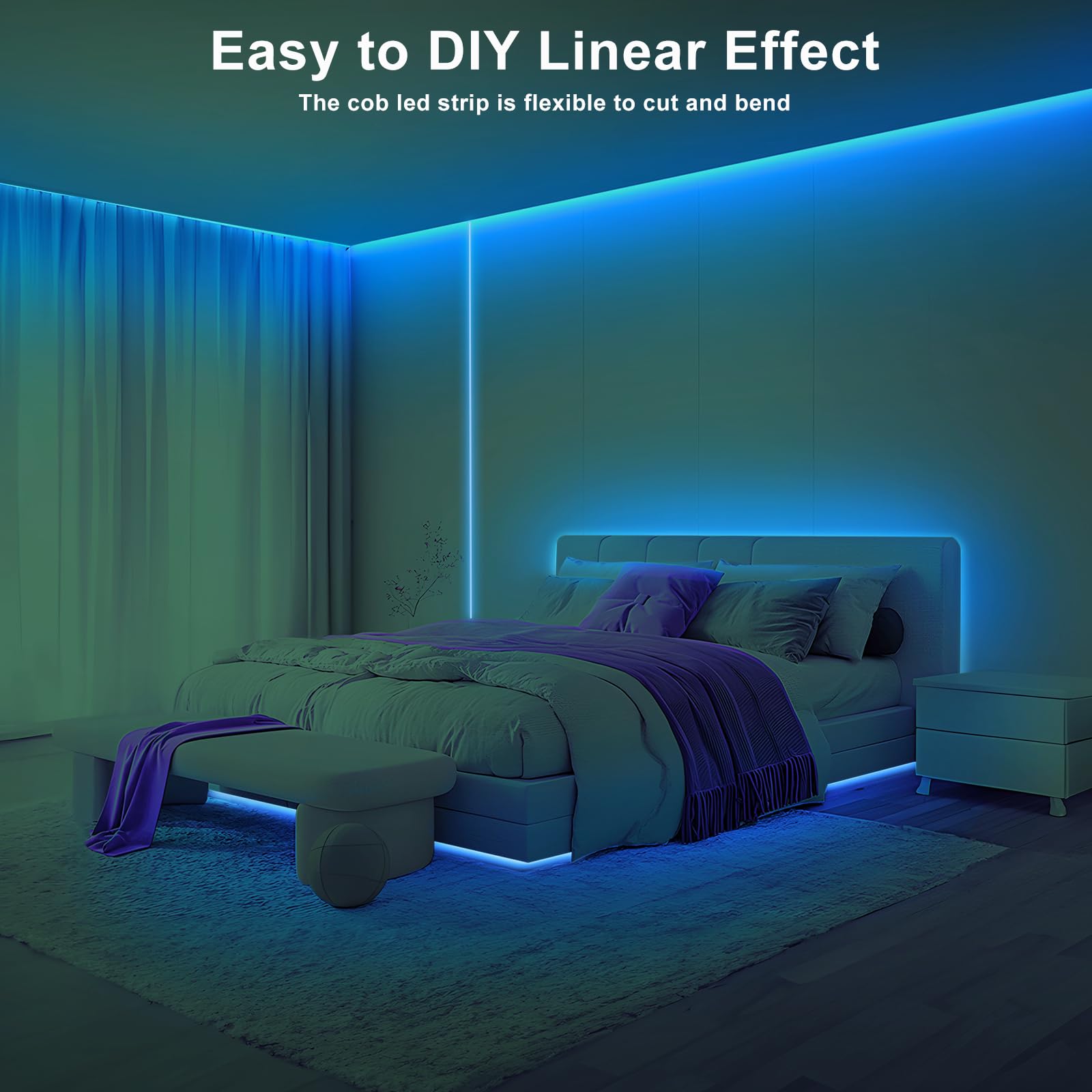 Snapklik.com : Tatazone 16.4ft Ice Blue COB Led Strip Lights