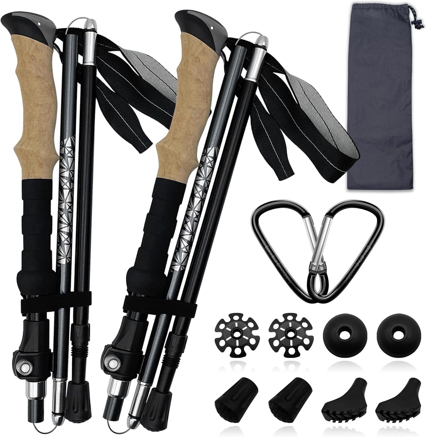 Amazon.com : XIECHANEE Collapsible Trekking Poles for Hiking & Camping ...
