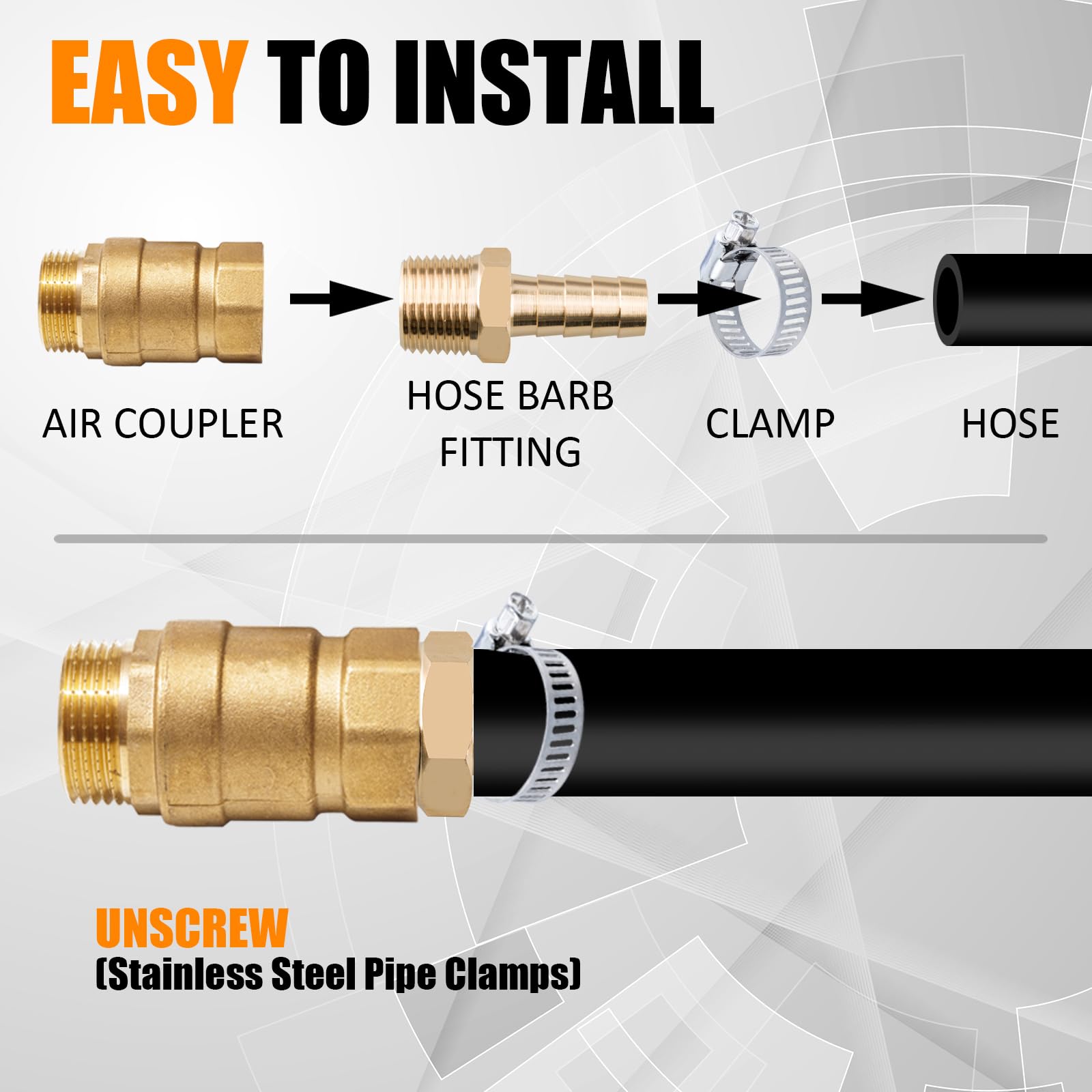 Snapklik.com : 136Pcs Brass Hose Barb Fittings Assortment Kit Barb ...