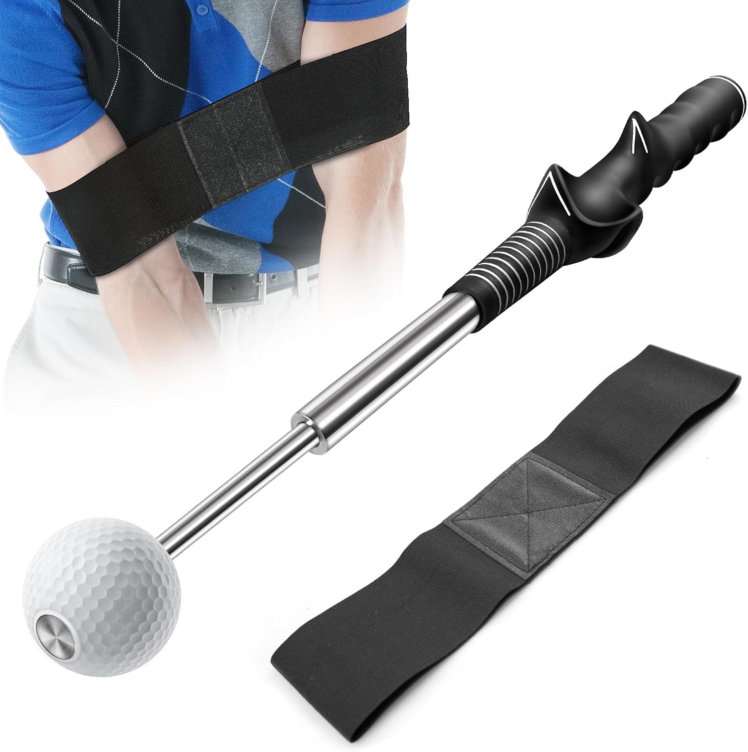 Amazon.com : Soefanh Golf Swing Trainer aid: Golf Grip Training Club ...