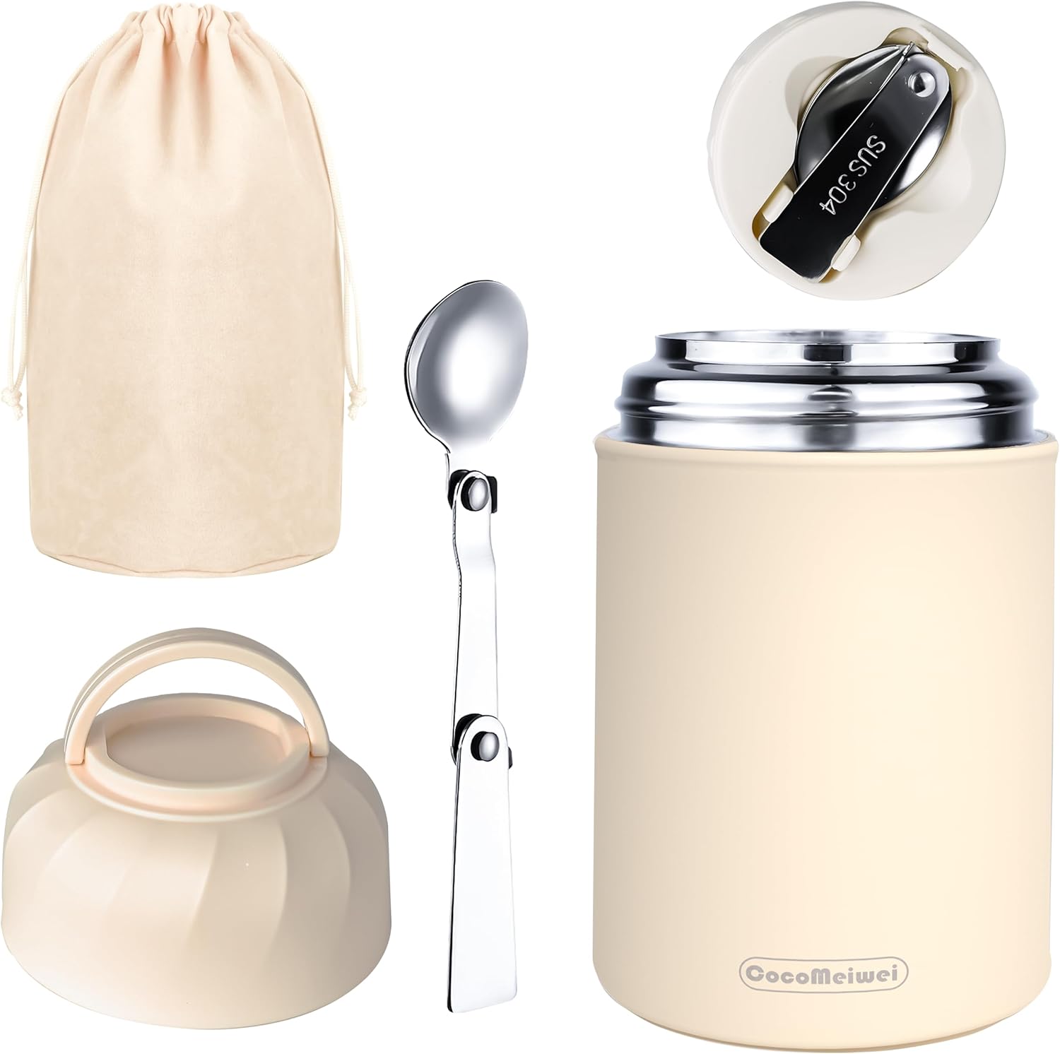 Amazon.com: CocoMeiwei Thermo for Hot Food & Drinks, Thermo Lunch Box ...