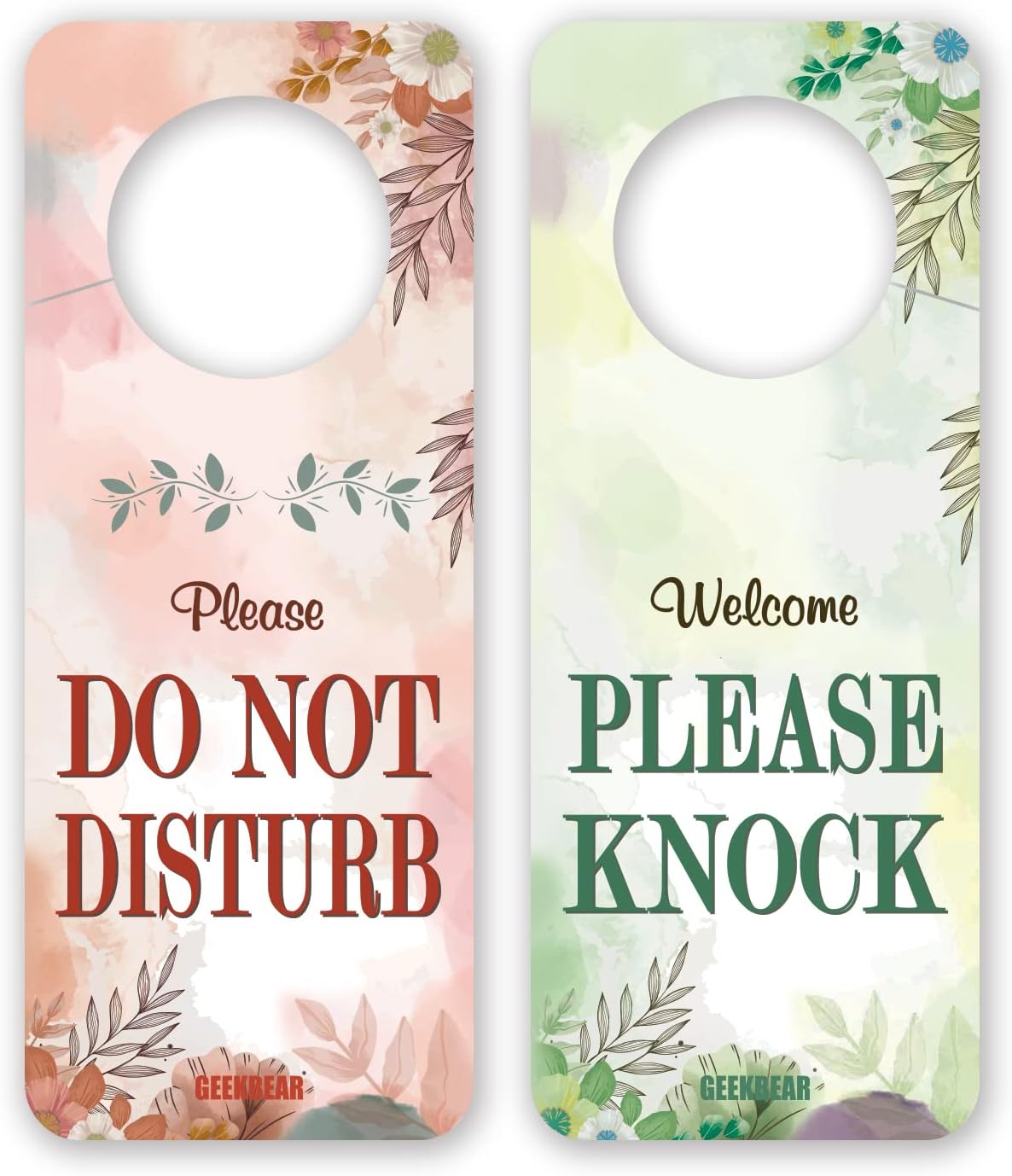 GEEKBEAR Do Not Disturb Door Hanger Sign(04. Flower) – 2 Pack ...