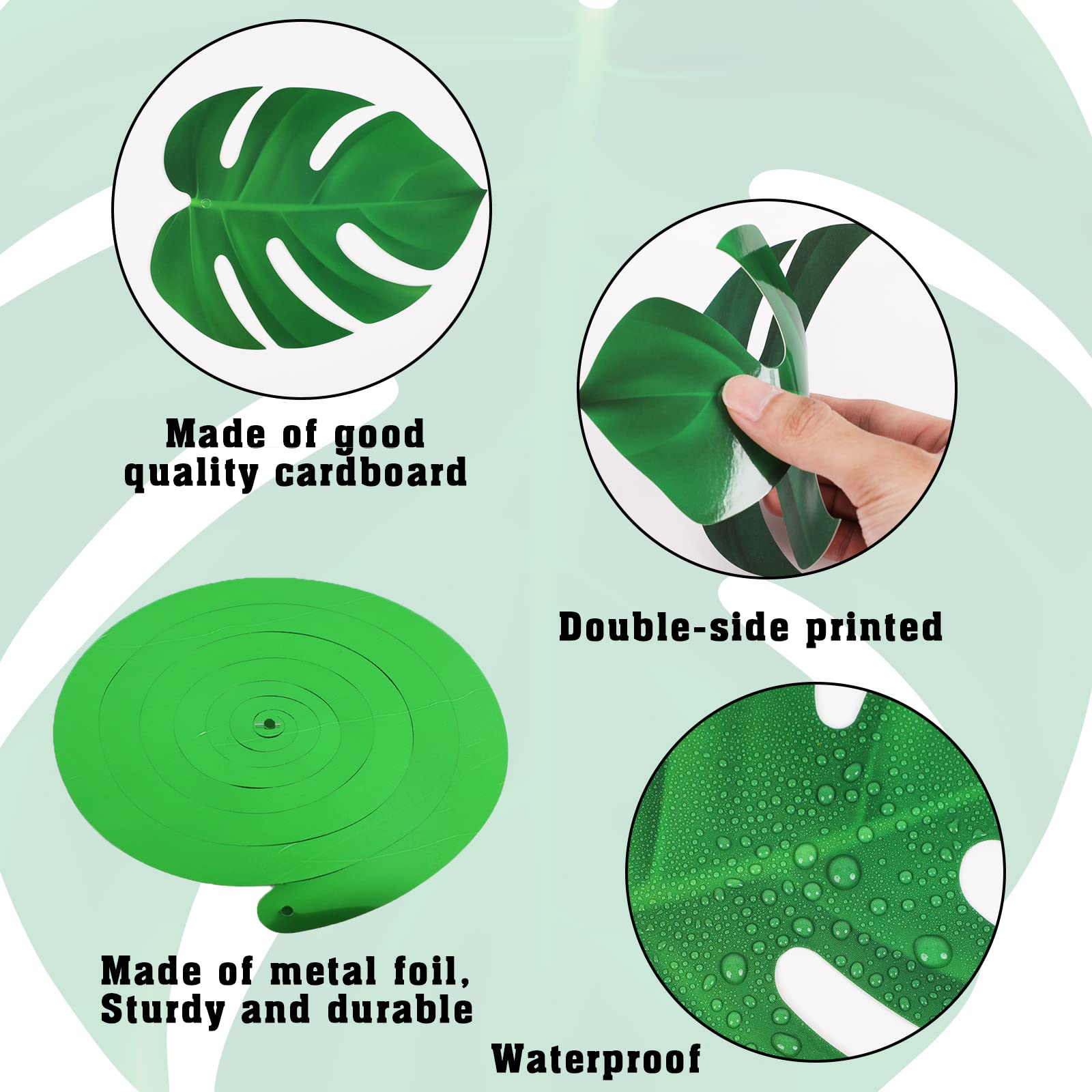 Snapklik.com : 60 Pcs Hawaiian Luau Party Palm Leaves Swirl Decorations ...