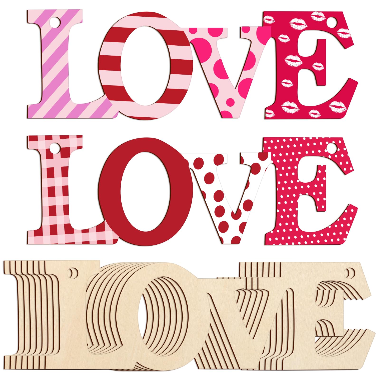 Amazon.com: Wooden Love Letter Ornaments to Paint 7 Inch, Large Size ...