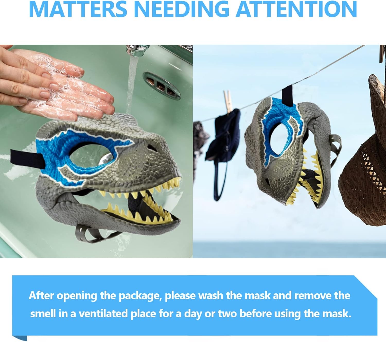 Dino Mask, Tyrannosaurus Rex, Velociraptor Dinosaur Mask Jurassic World ...