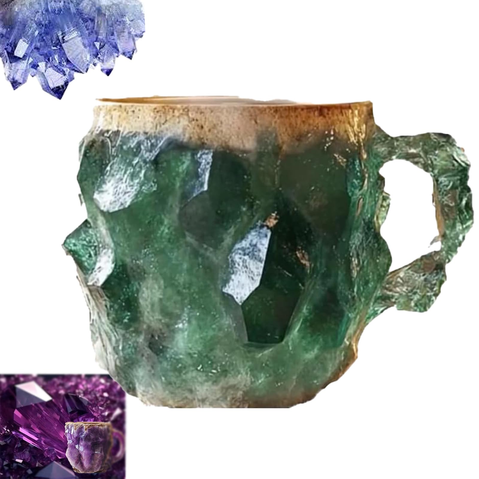 Mineral Crystal Coffee Mugs, 2024 New Crystal Coffee Mug, 400ml Natural ...