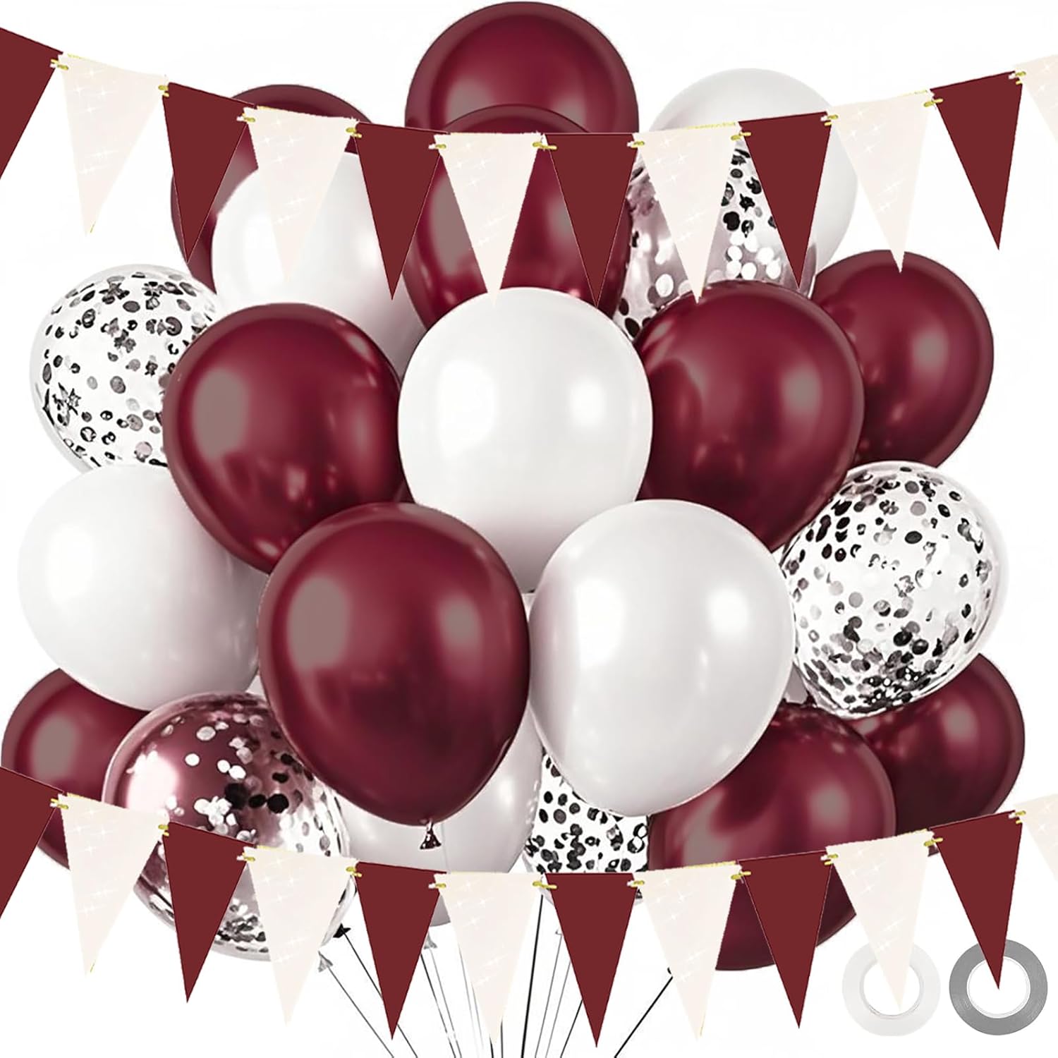 Amazon.com: Maroon Graduation Party Decorations/Burgundy White ...