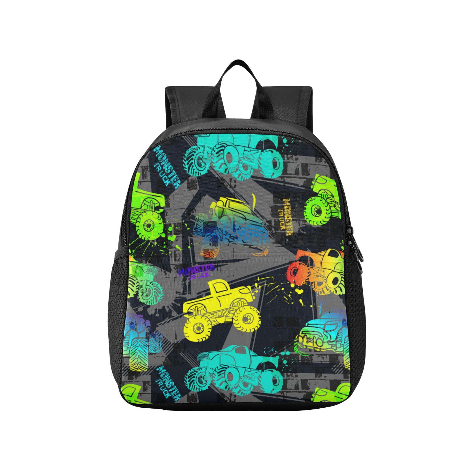 Amazon.com | Sletend Toddler Backpack Colorful Monster Truck Waterproof ...